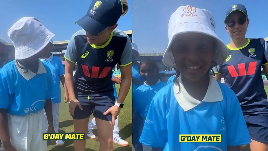 ஆந்திரச் சிறுமிக்கு தங்கள் நாட்டு வழக்கத்தைக் கற்றுத் தந்த ஆஸி. கேப்டன்..! வைரல் விடியோ! G'day ...