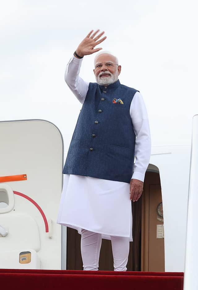 Prime Minister Narendra Modi emplanes for Tuticorin