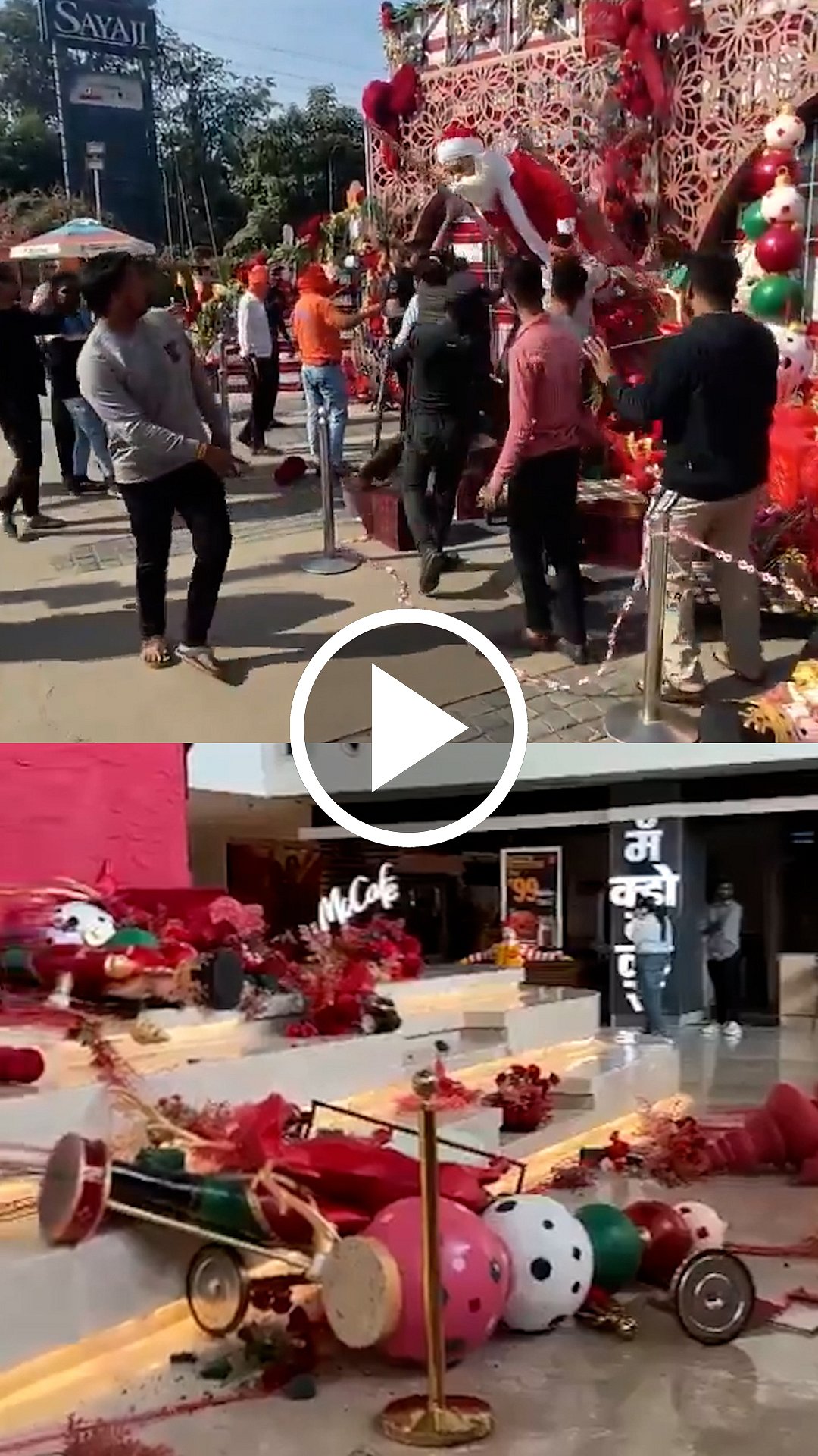 கிறிஸ்துமஸ் ஏற்பாடுகளை அடித்து நொறுக்கிய இந்து அமைப்பினர்