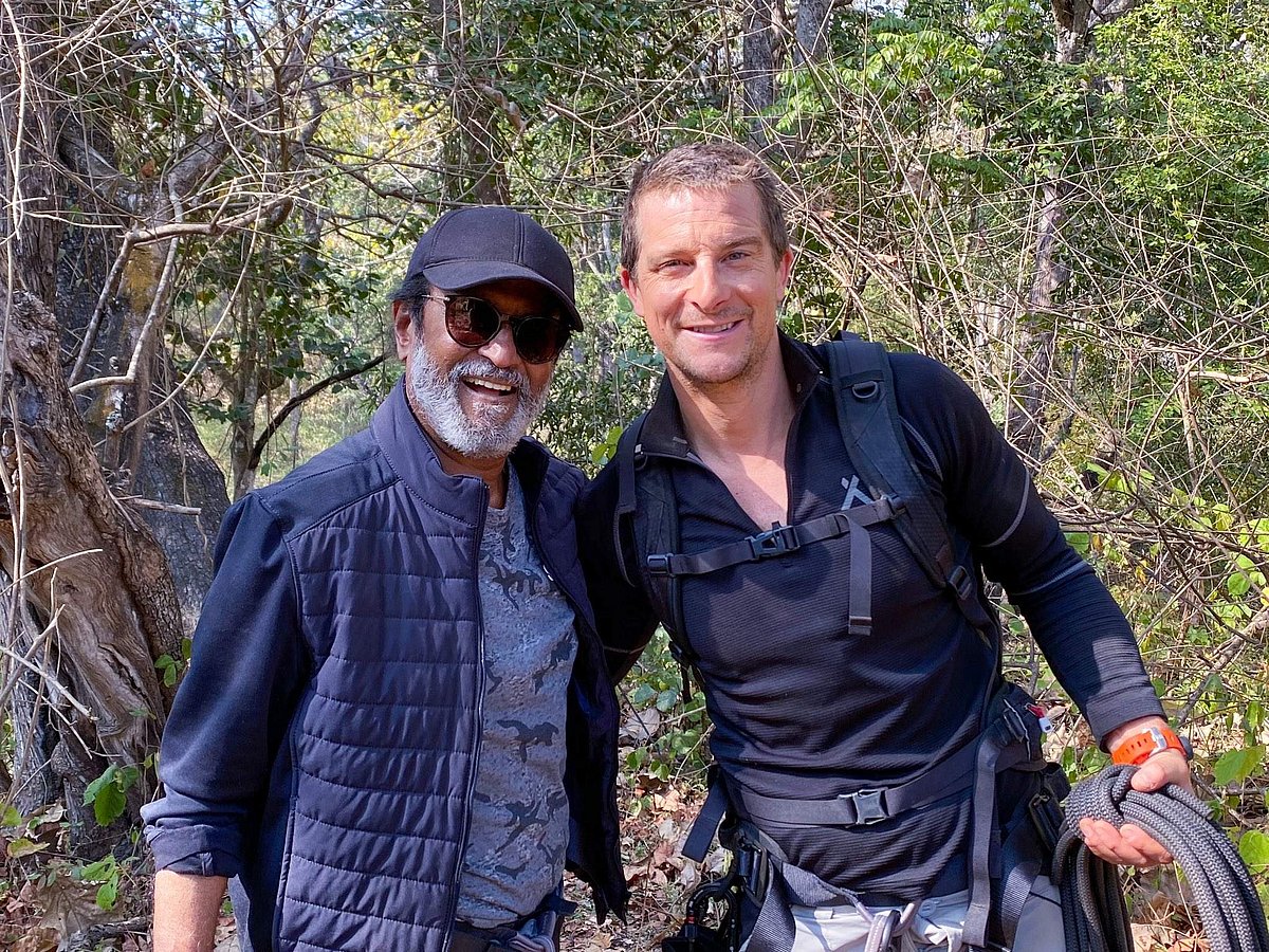 Rajini shoots for Bear Grylls